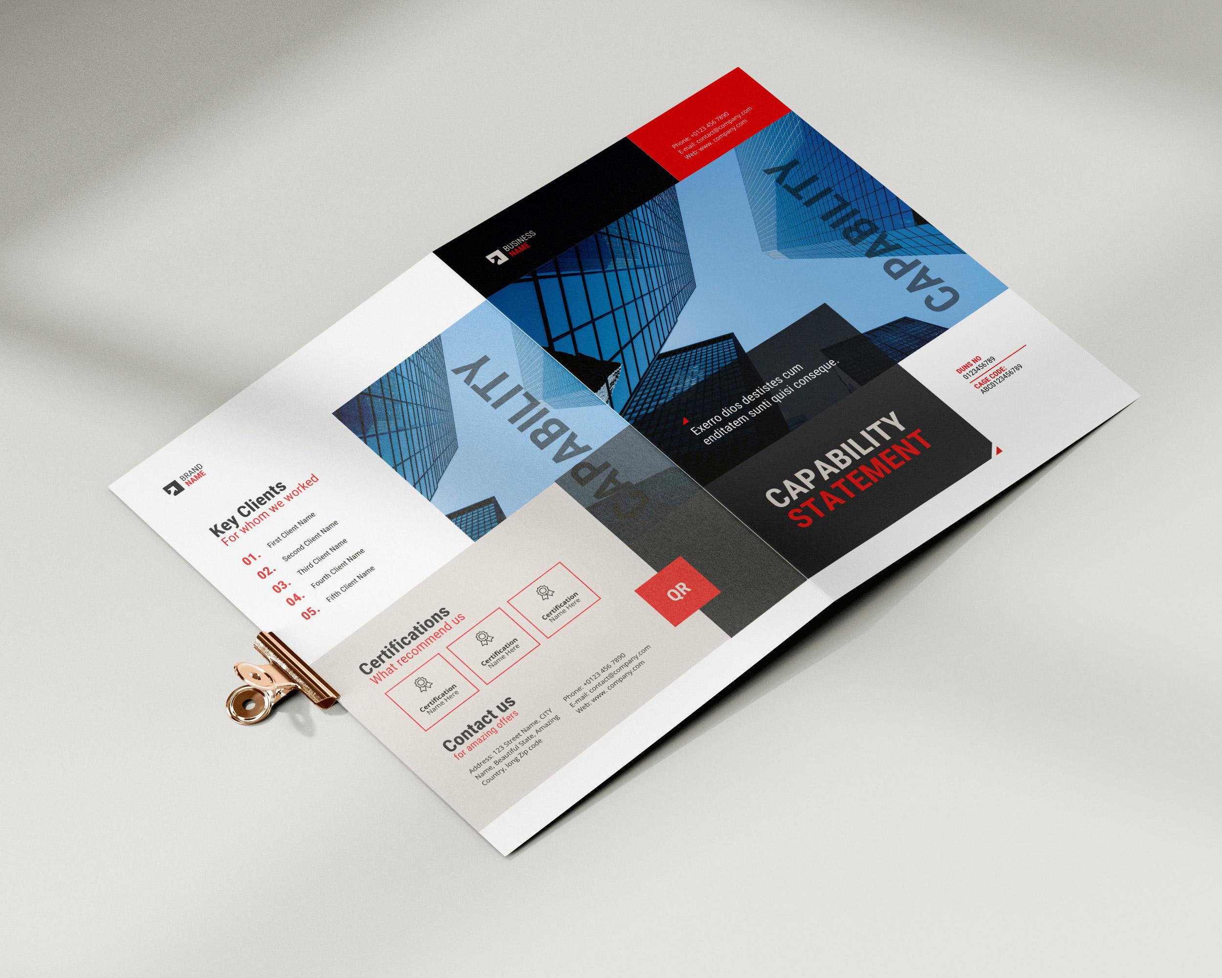 Business Capability Statement Template Canva Editable, Bifold Business ...