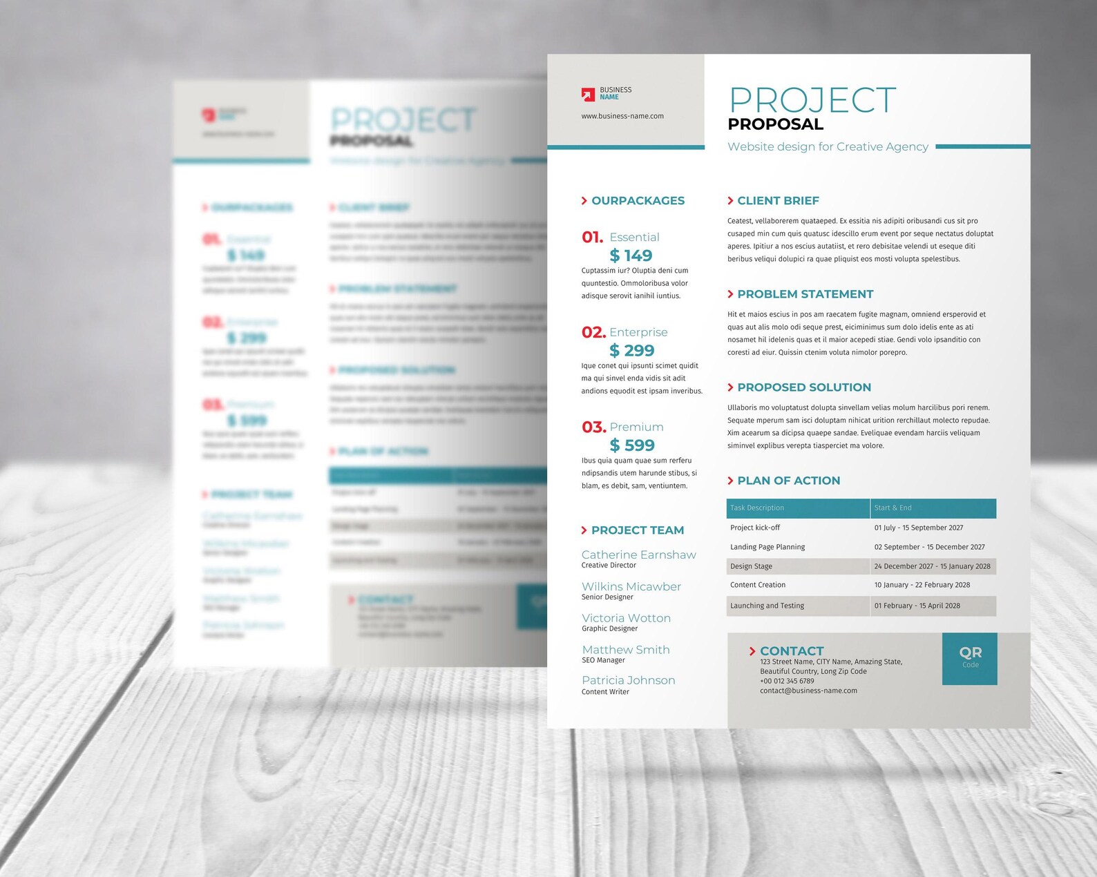 Simple One-page Proposal Canva Template, Minimal Project Proposal Word ...