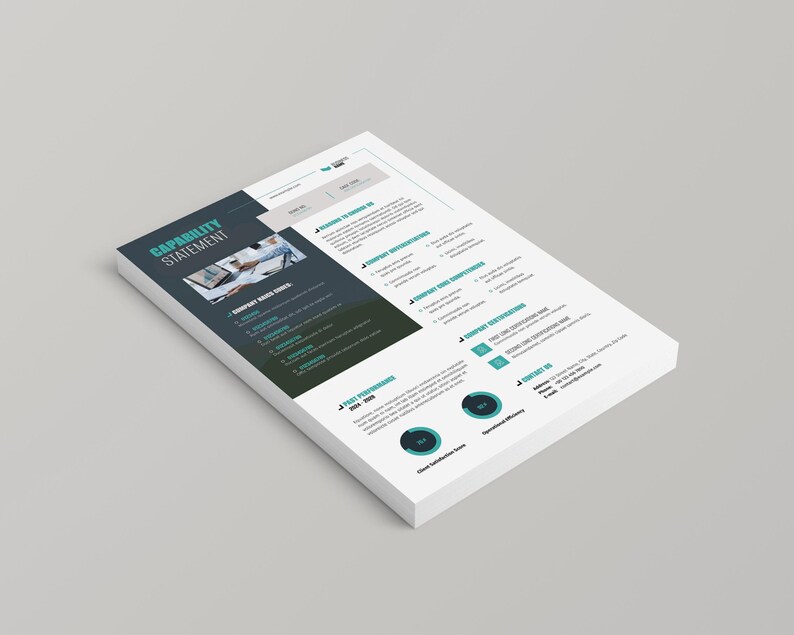 Capability Statement Template Canva, Flyer Business Capability ...