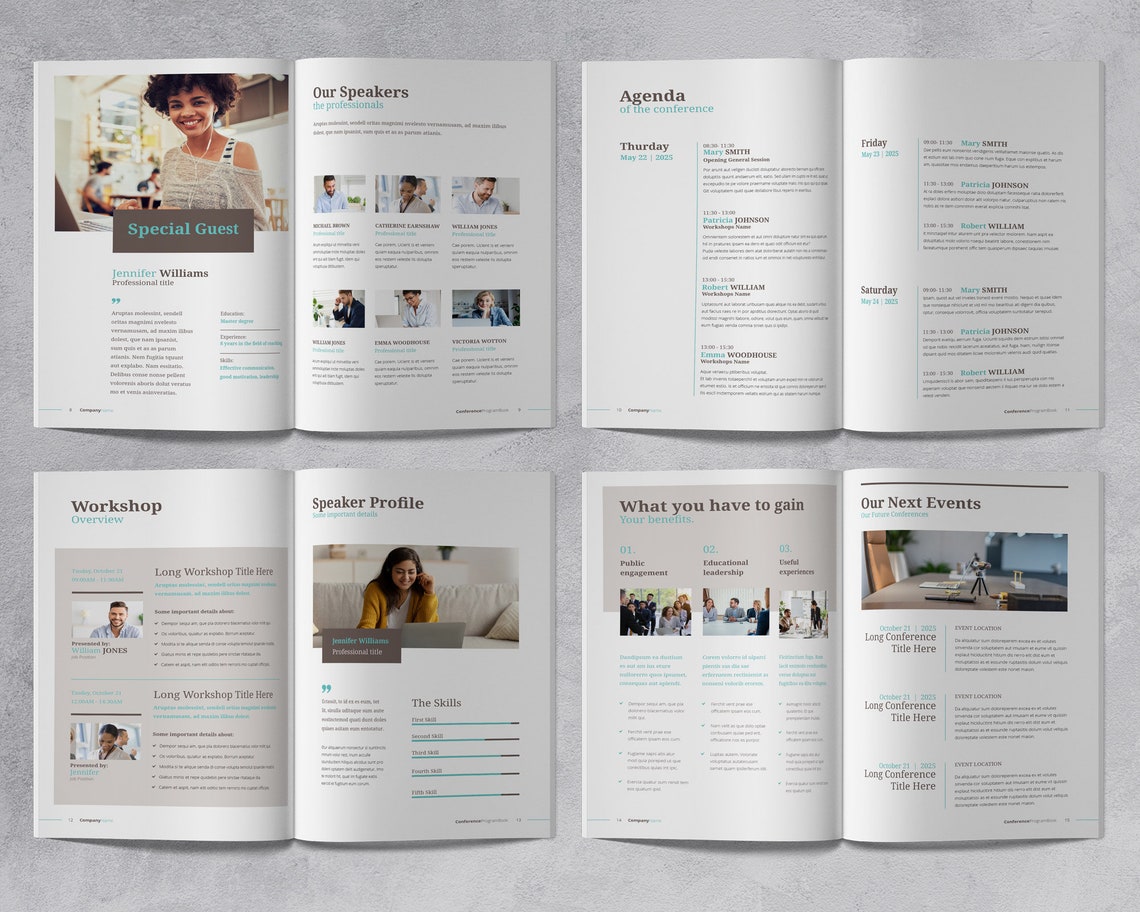 Conference Brochure Template, Business Event Brochure, Conference ...