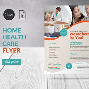 Senior Home Care Service Flyer Canva Editable, Home Health Care Flyer ...