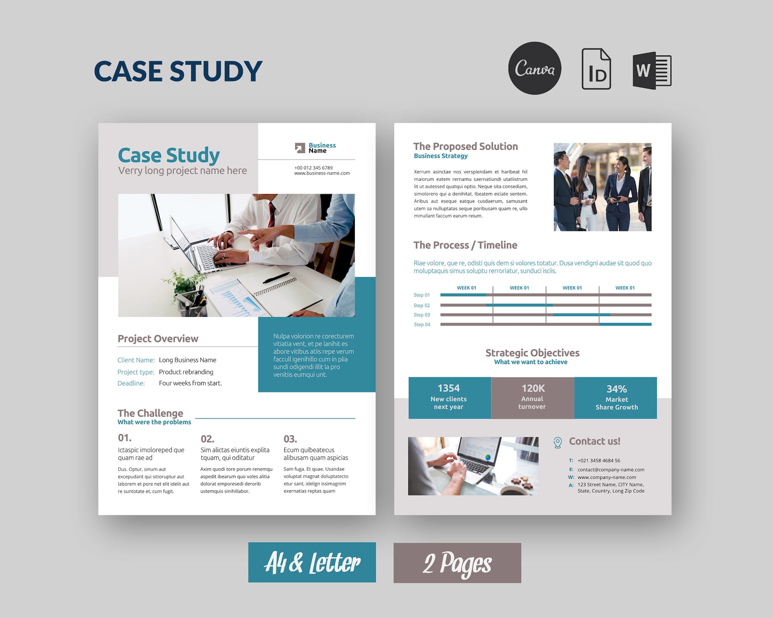 Company Case Study Template Canva, Brief Case Study Brochure Design ...