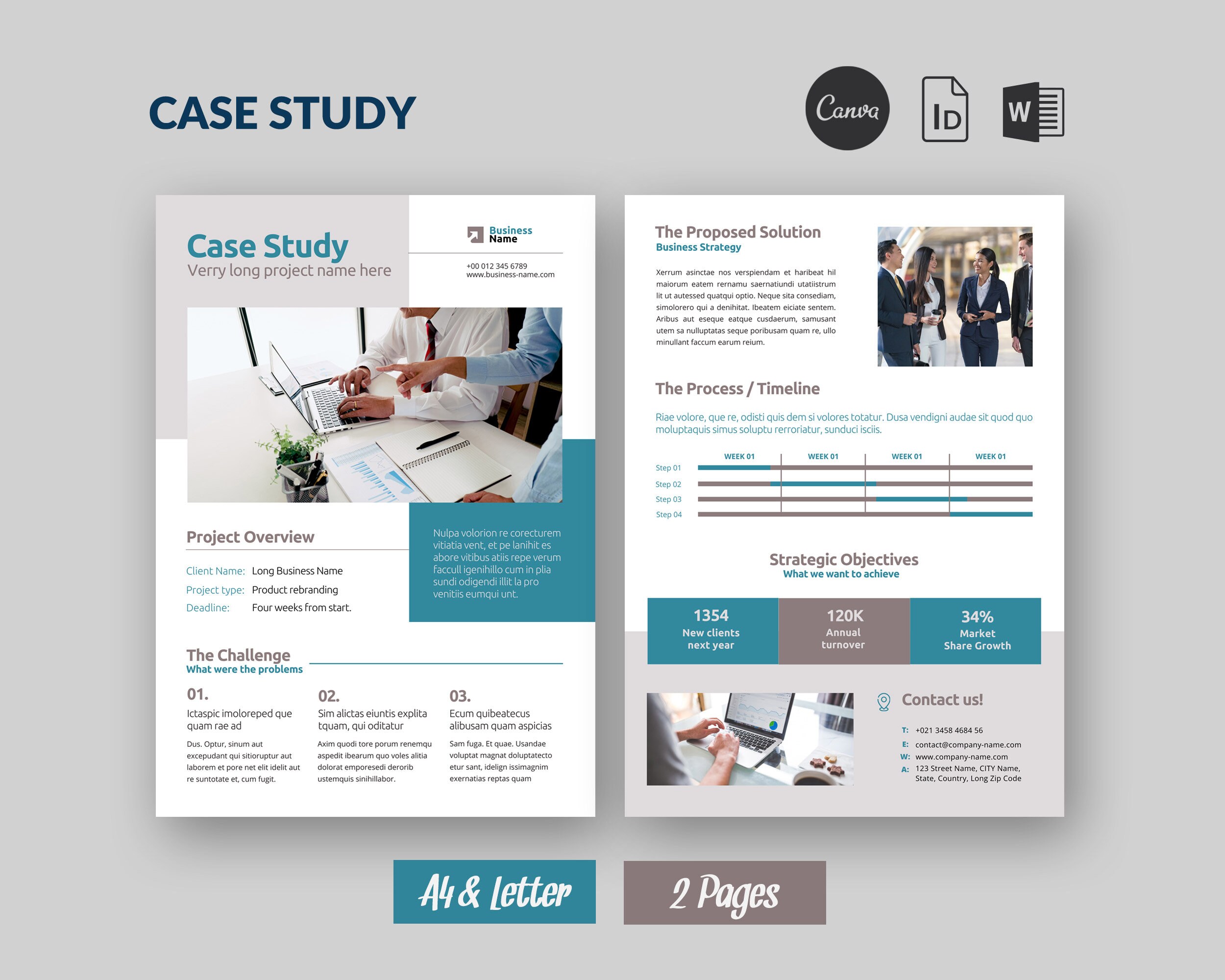 Company Case Study Template Canva, Brief Case Study Brochure Design ...