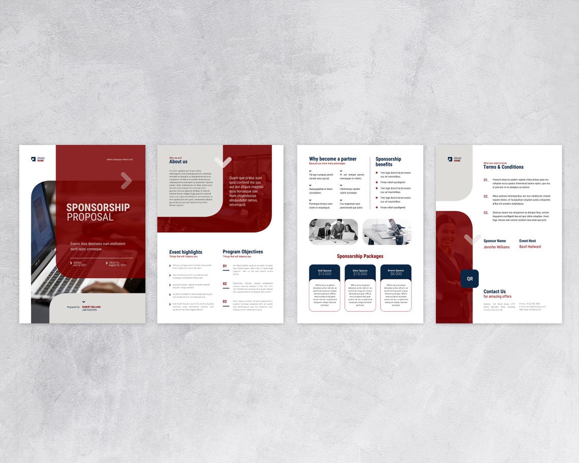 Sponsorship Proposal Template Canva, Fundraising Nonprofit Event ...