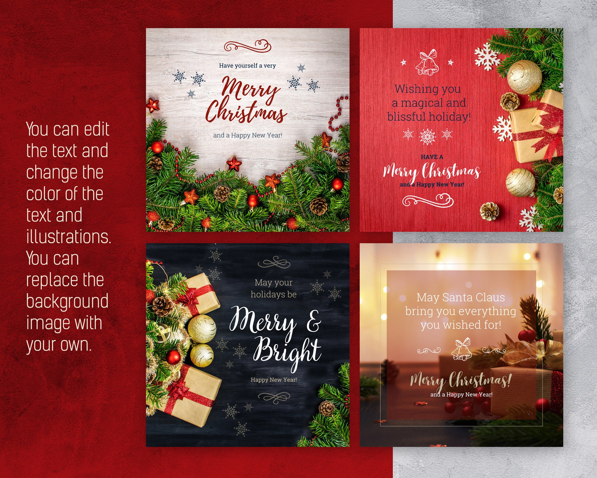 Canva Christmas Instagram Template, Christmas Post Template Canva ...