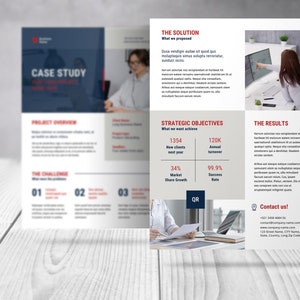 Company Case Study Template Canva, Brochure Template Word Client ...