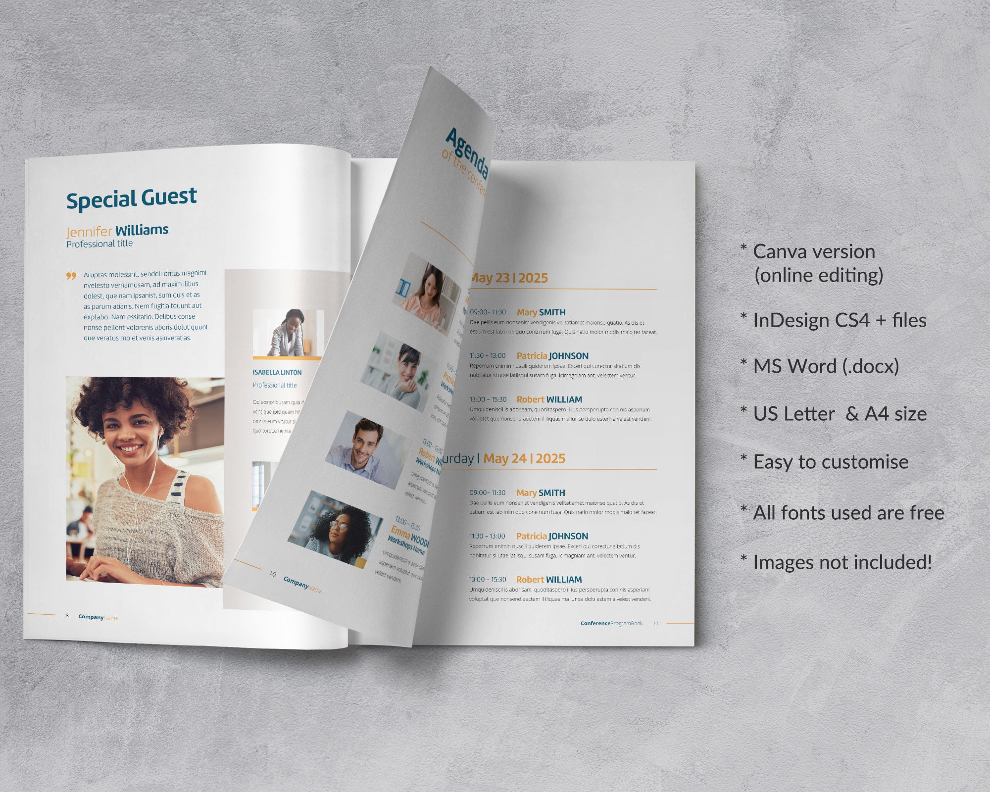 Conference Agenda Template Canva, Event Meeting Program, Meeting Agenda ...