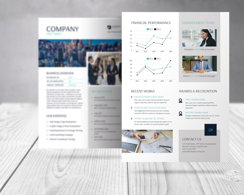 Business Fact Sheet Template Canva, Company Fact Sheet Word Template ...