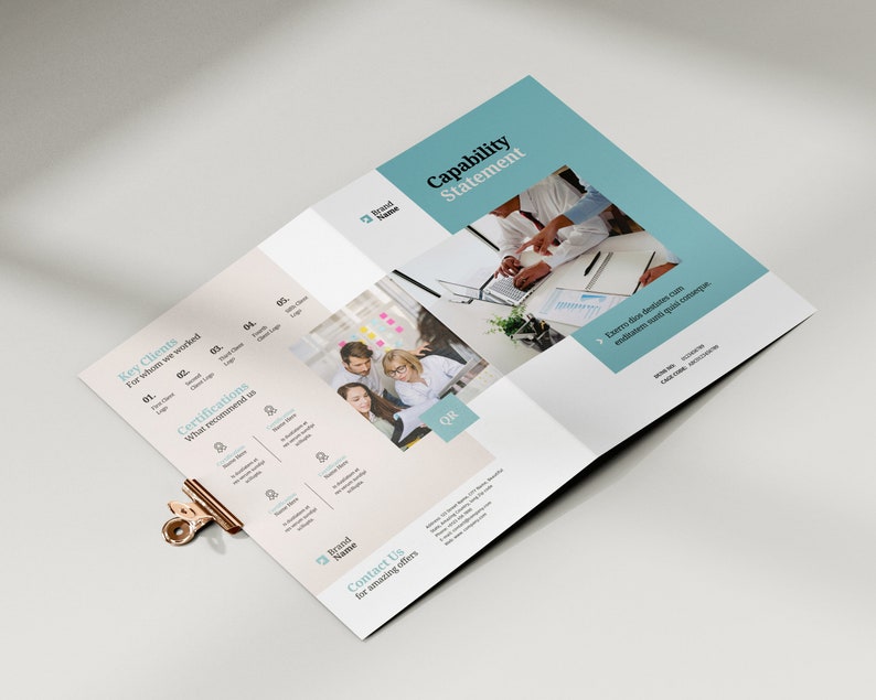 Capability Statement Template Canva Business Brochure Bifold, Word ...