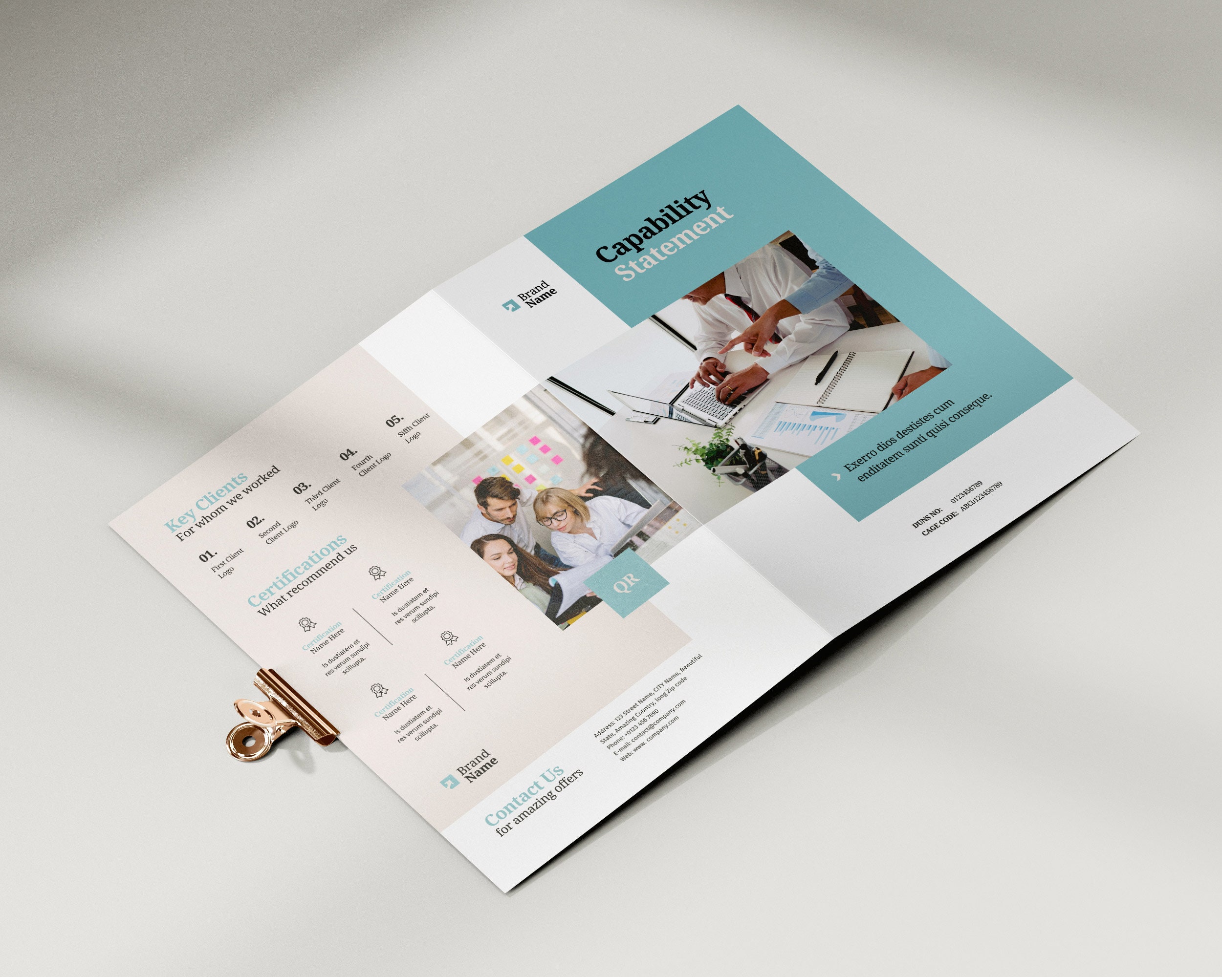 Capability Statement Template Canva Business Brochure Bifold, Word ...