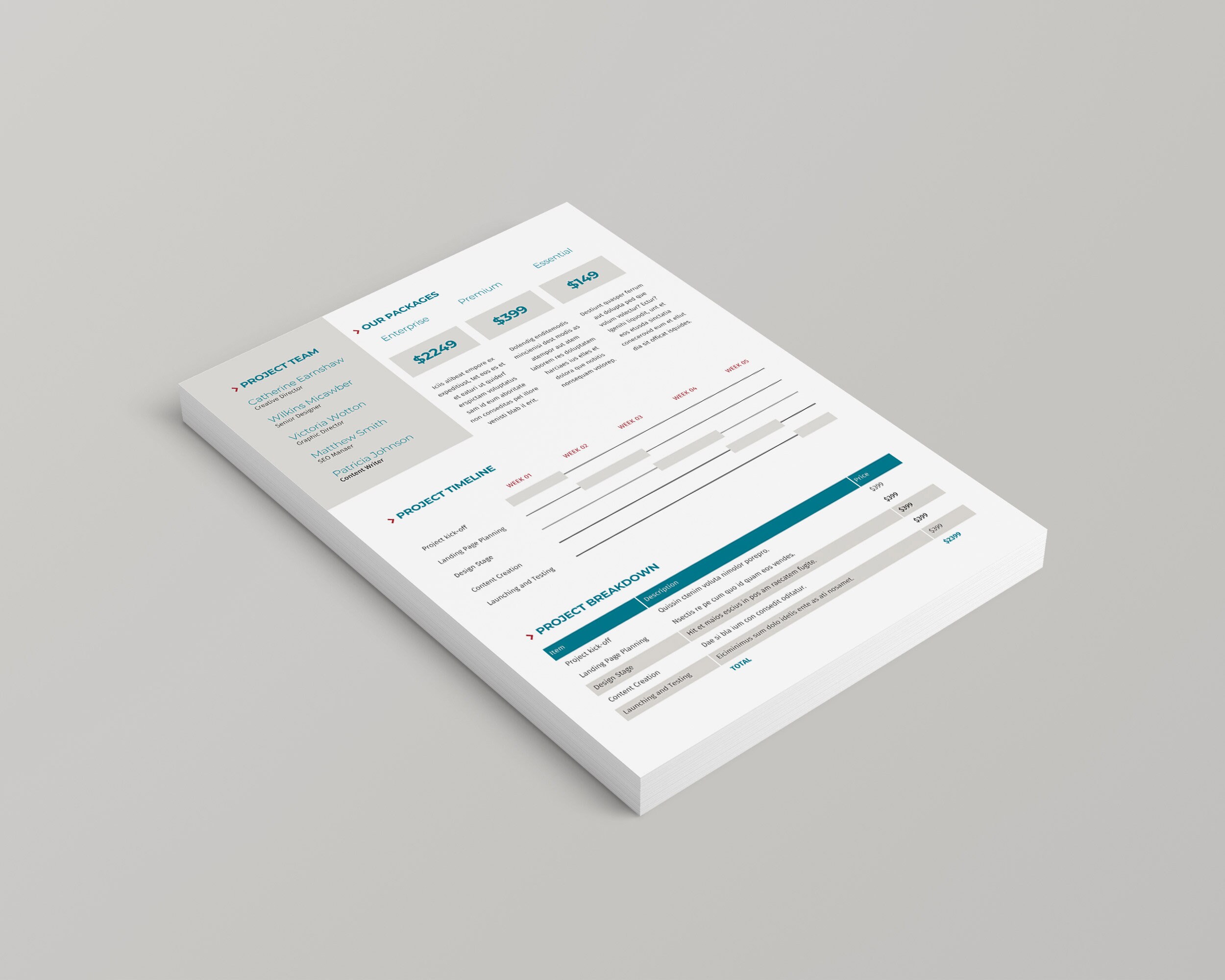 Minimal Project Proposal Canva Template, Word Simple Proposal Two-page ...