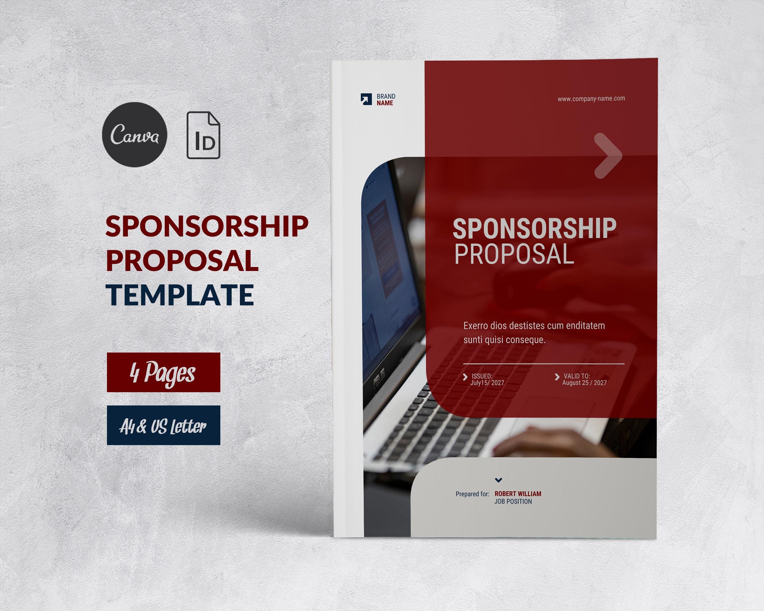 Sponsorship Proposal Template Canva, Fundraising Nonprofit Event ...