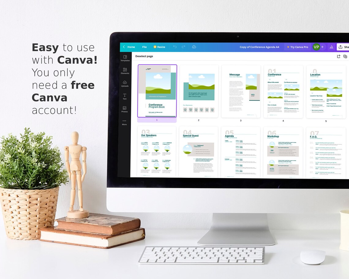 Conference Agenda Canva Template, Event Meeting Program, Meeting Agenda ...