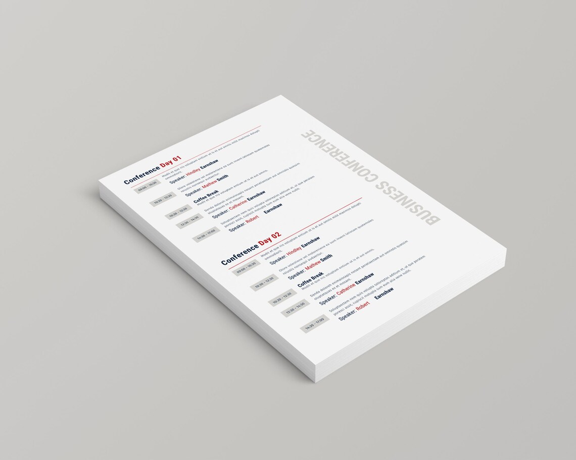 Business Conference Program Canva Editable Flyer Event, Business ...