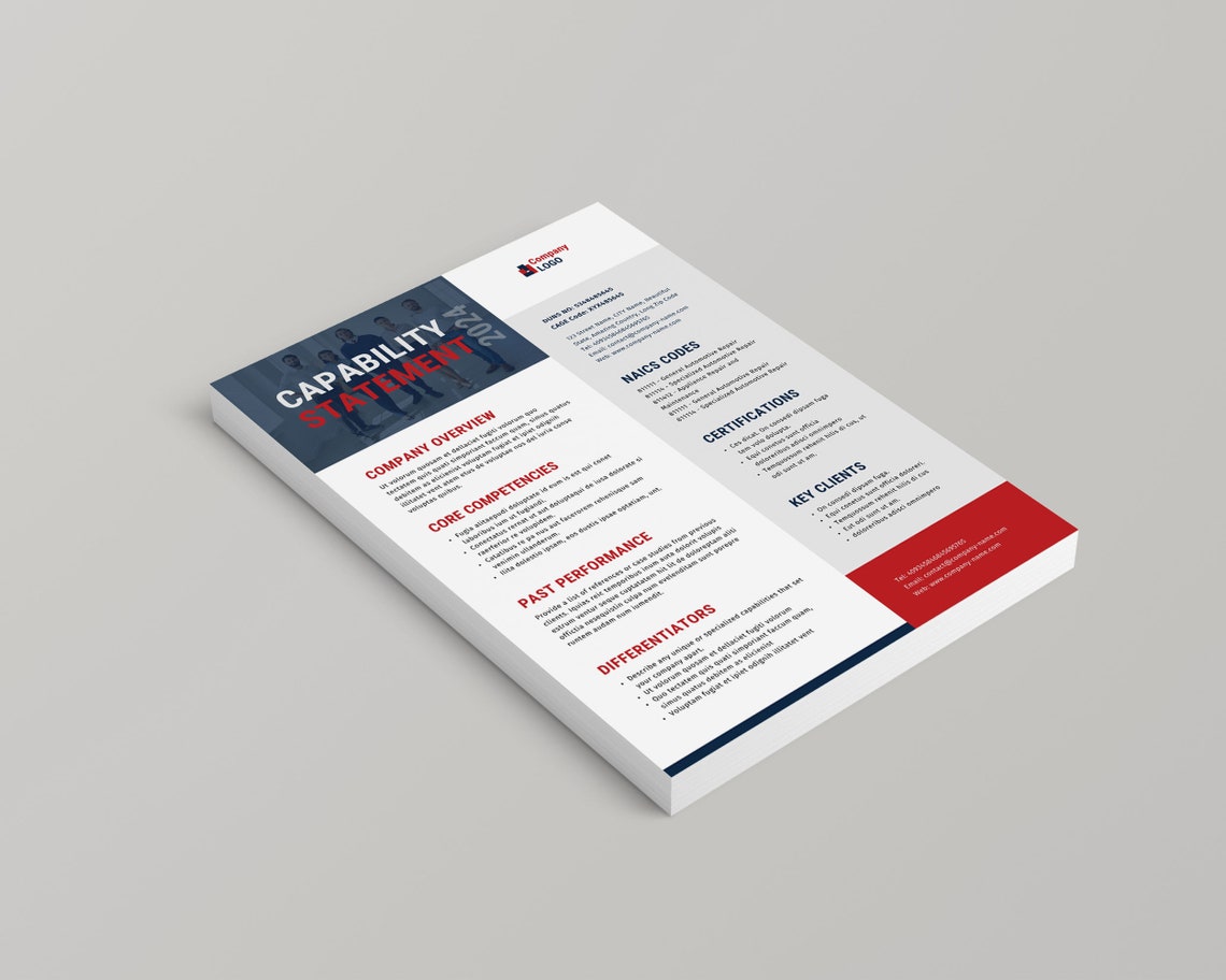 Capability Statement Template Canva Business Profile, Flyer Corporate ...