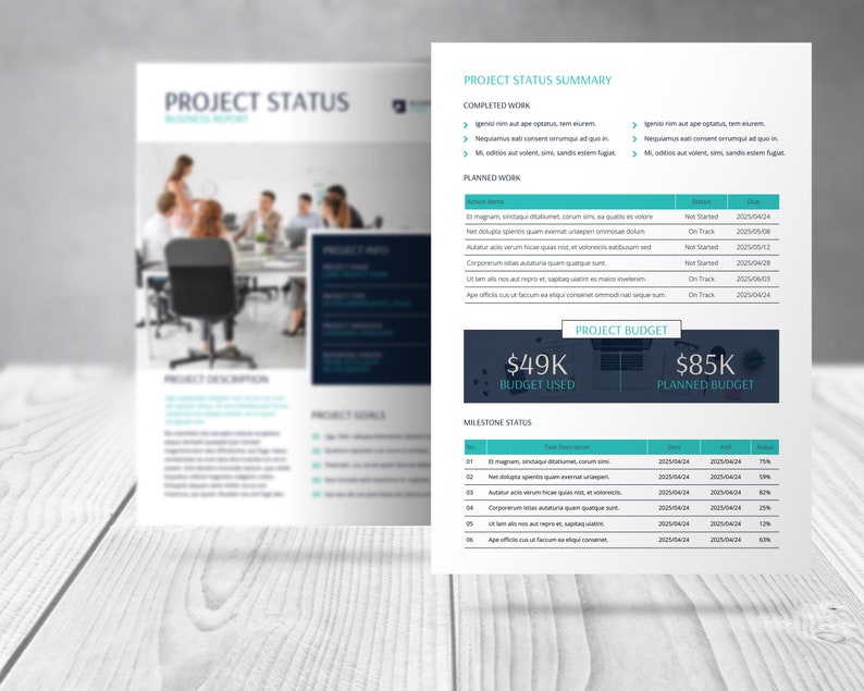 Project Status Report Template Canva, Progress Report Template Word ...