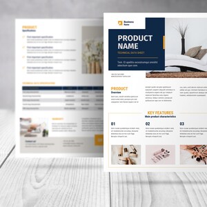 Product Sheet Template Canva, Flyer Product Data Sheet, MS Word ...