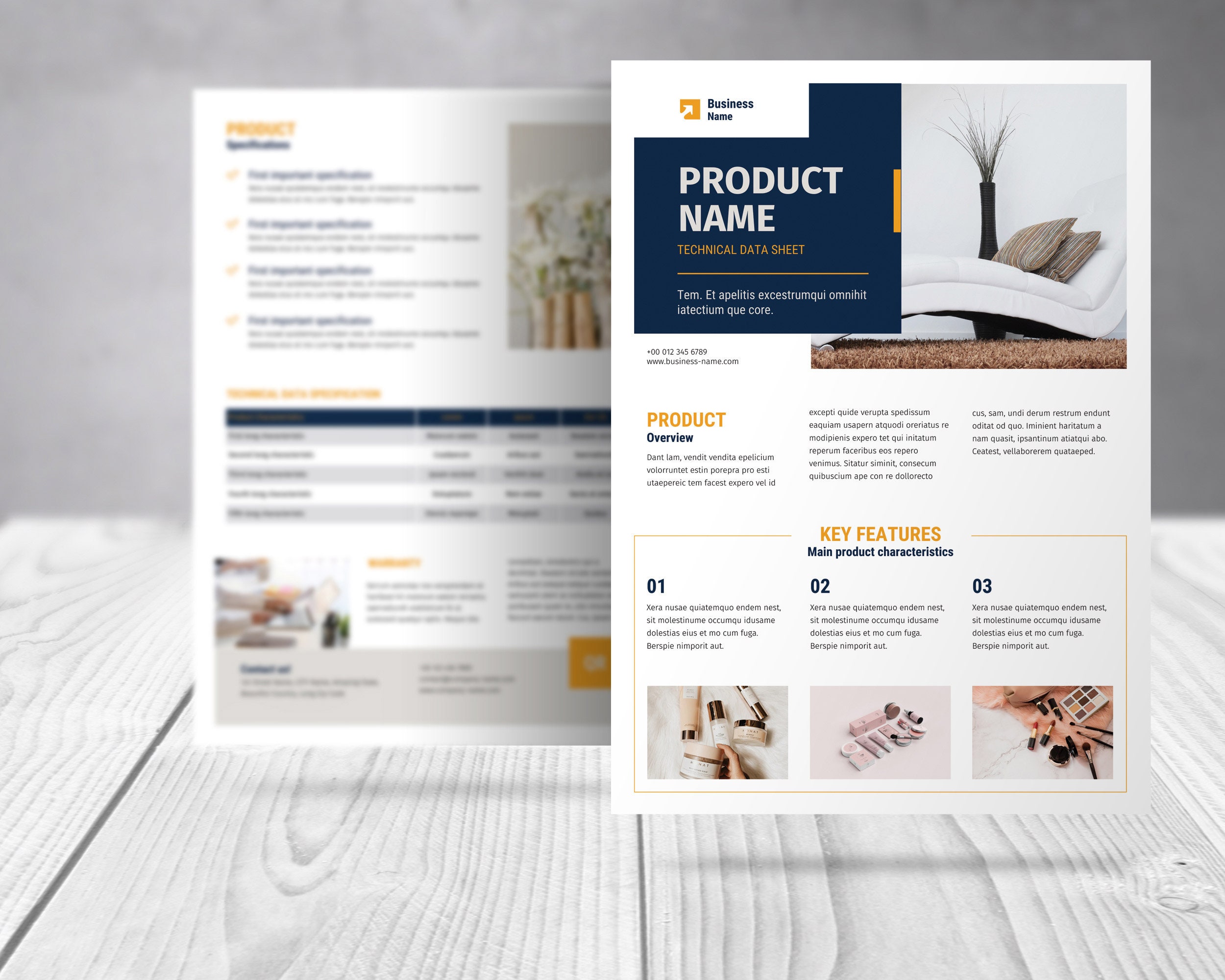 Product Sheet Template Canva, Flyer Product Data Sheet, MS Word ...