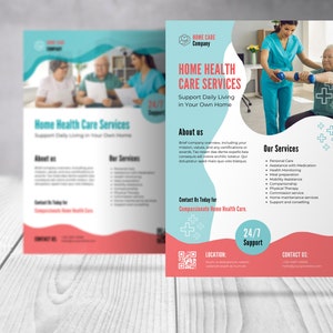 Home Health Care Service Flyer Template Canva Editable, Senior Care ...
