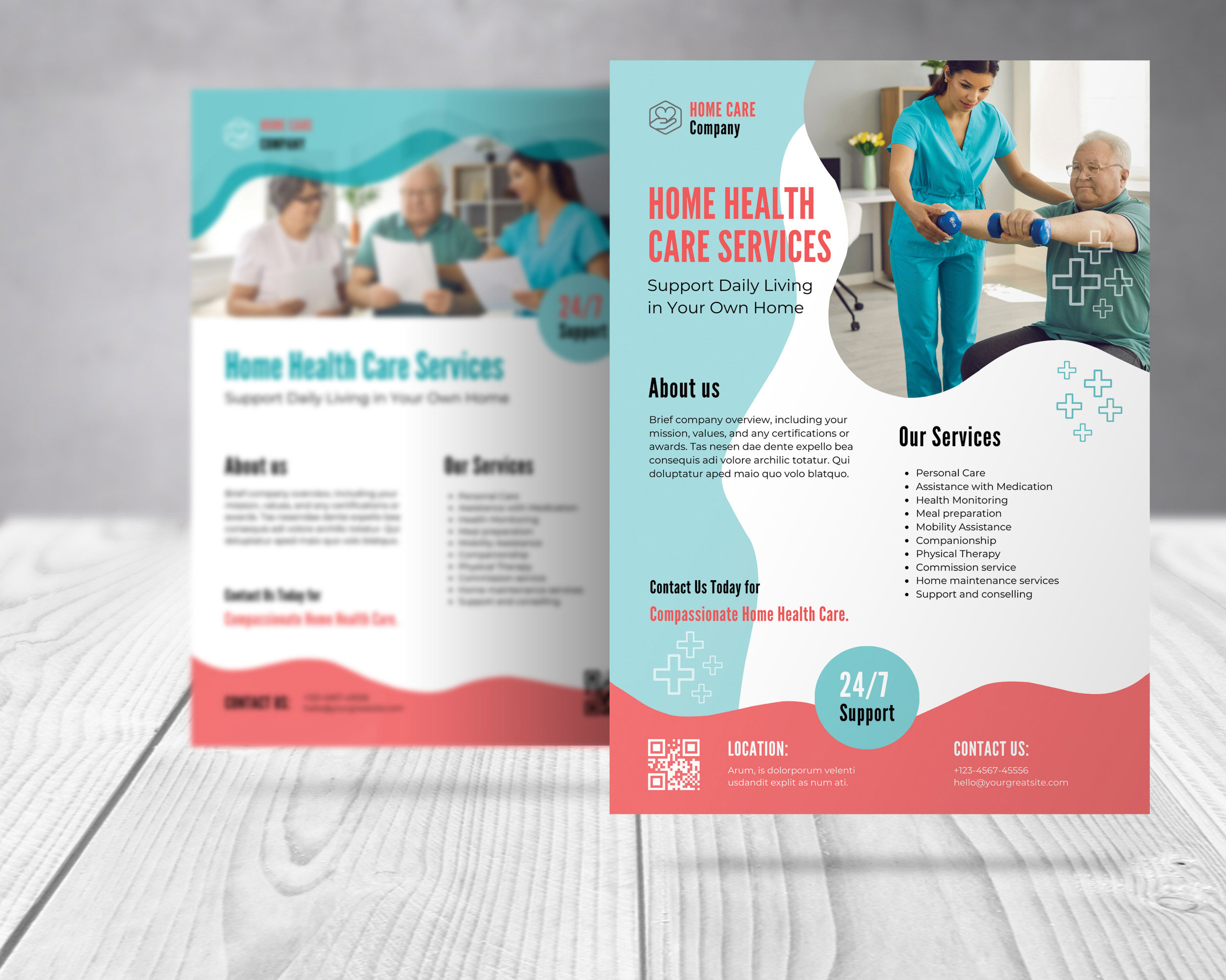 Home Health Care Service Flyer Template Canva Editable, Senior Care ...