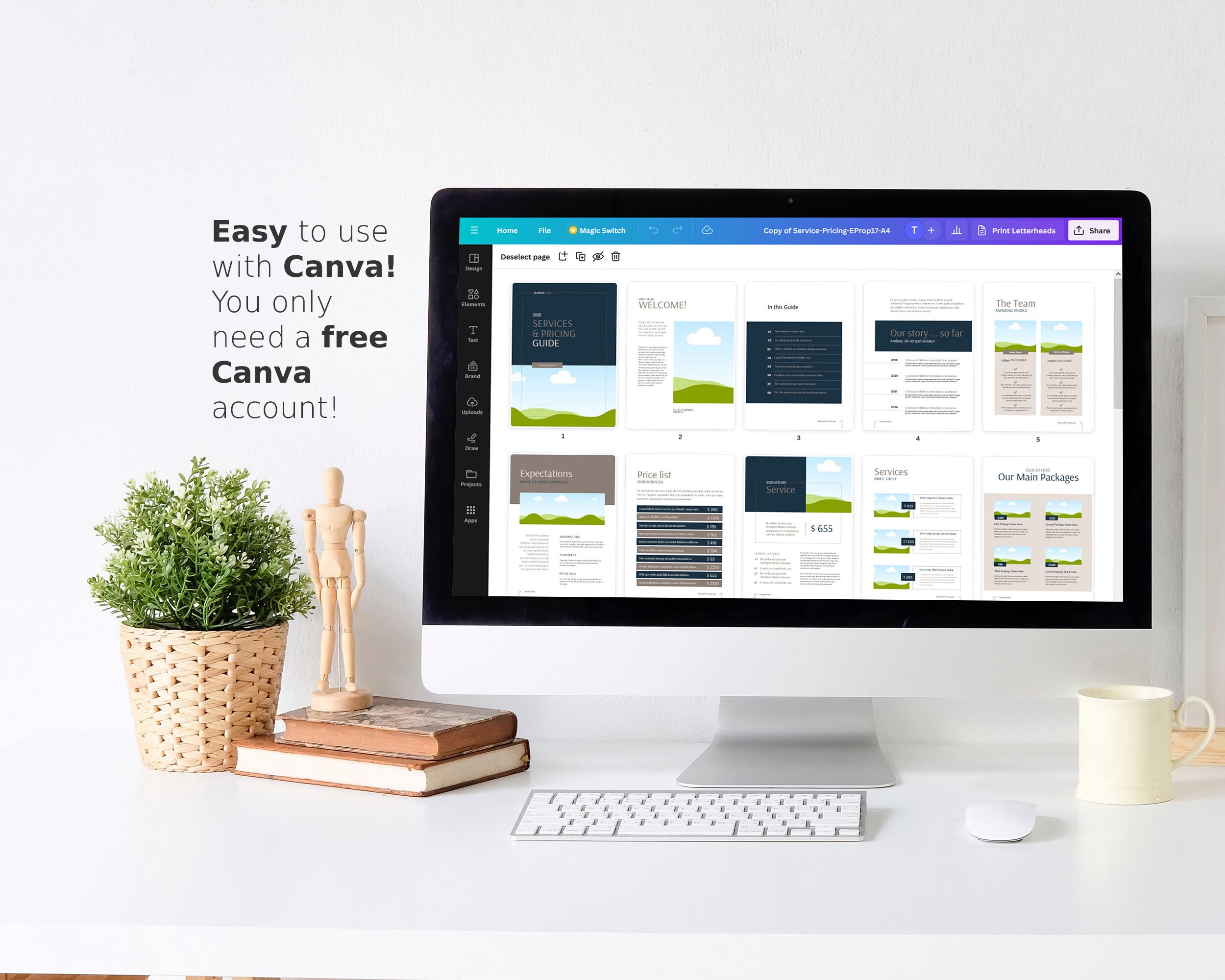 Services Pricing Guide Template Canva, Professional Client Proposal ...