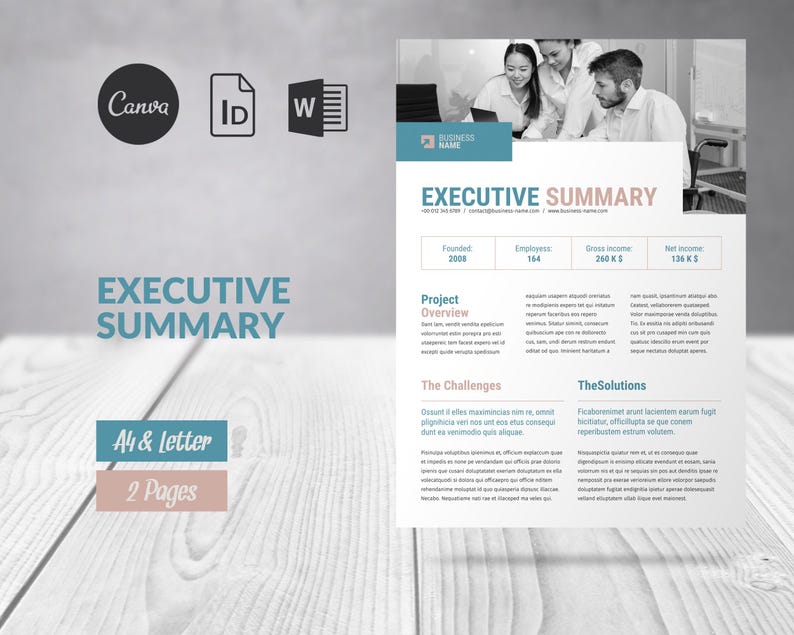 Business Executive Summary Template Canva, Startup Executive Report ...