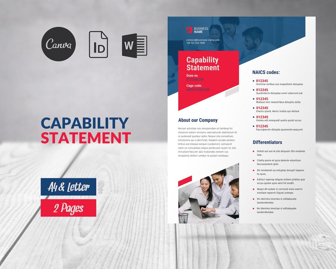 Business Capability Statement Template Canva Editable, Flyer Business ...