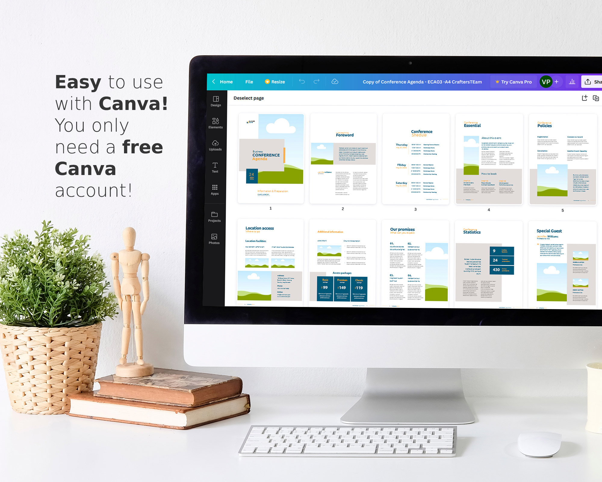 Conference Agenda Template Canva, Event Meeting Program, Meeting Agenda ...