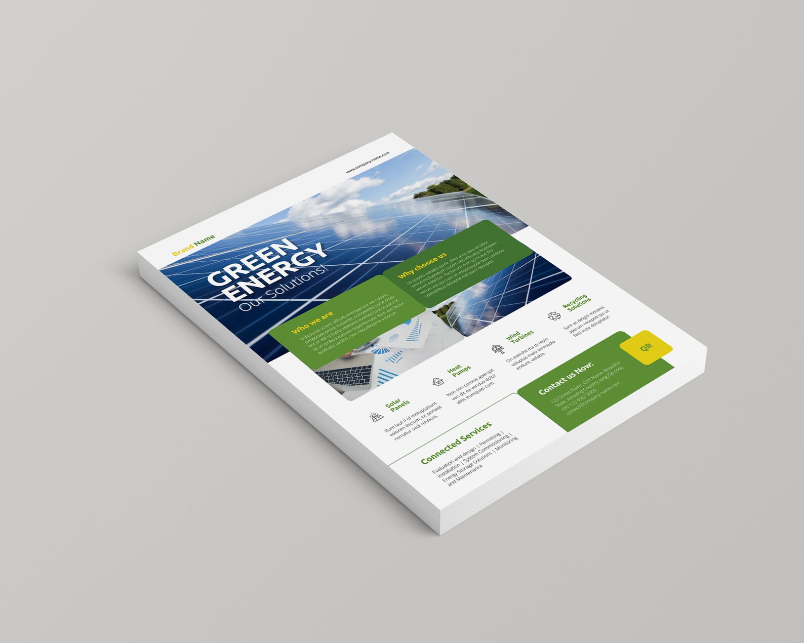 Solar Energy Services Flyer Template Canva, Renewable Energy Business ...