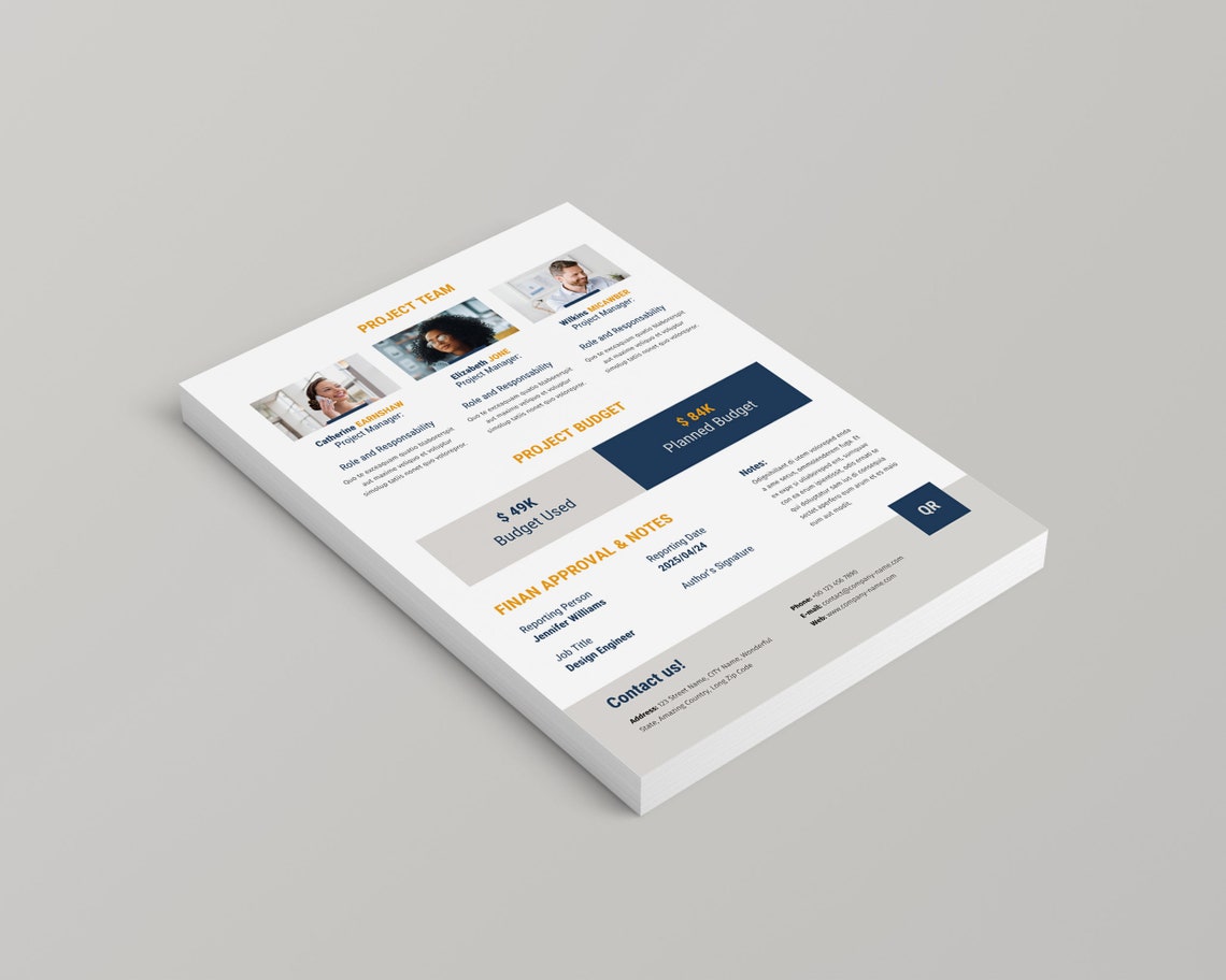 Project Status Report Template Canva, Project Summary MS Word, Progress ...