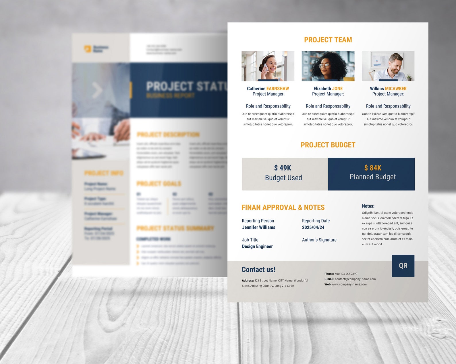 Project Status Report Template Canva, Project Summary MS Word, Progress ...