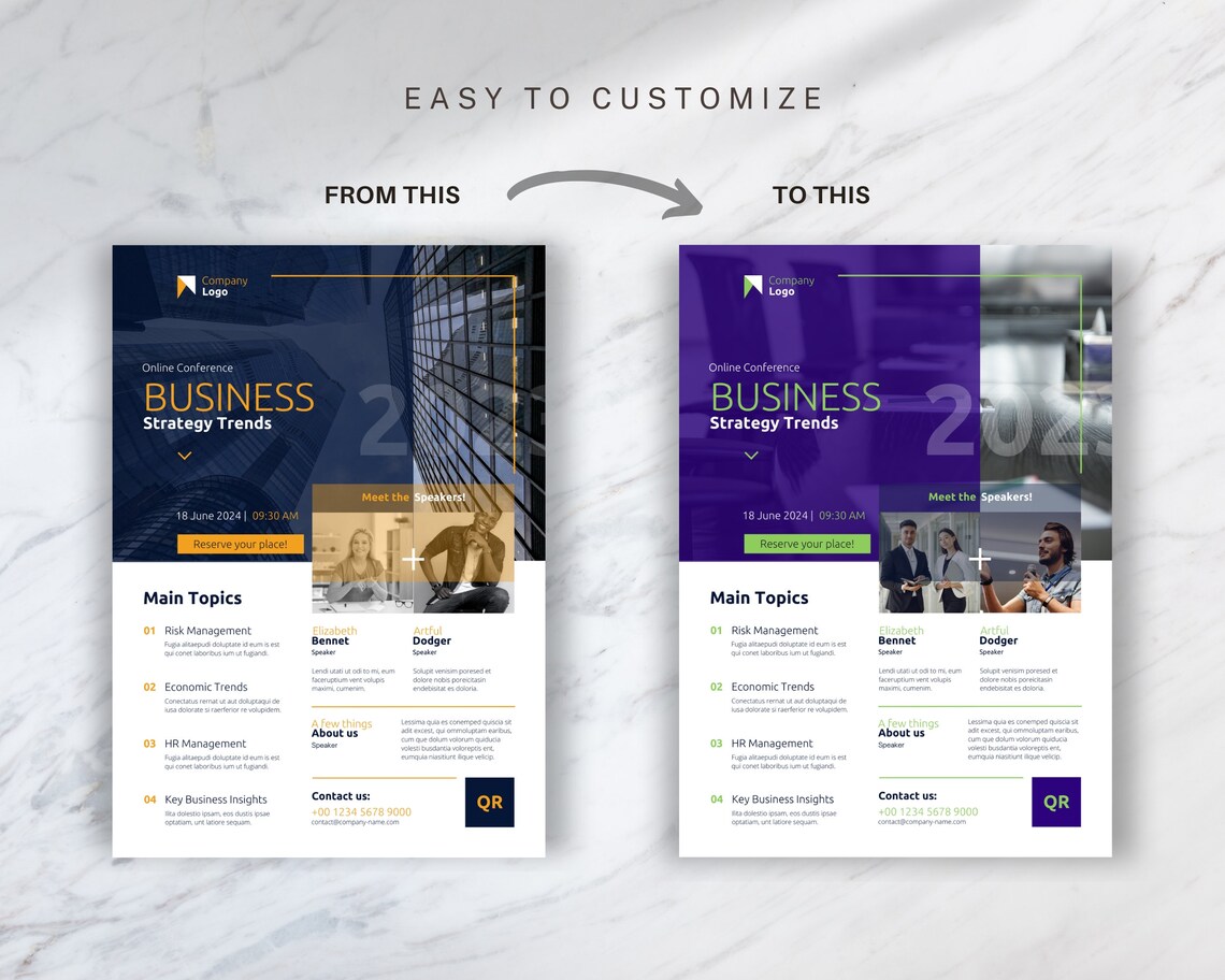Business Conference Flyer Template, Event Promo Flyer Canva, Event ...