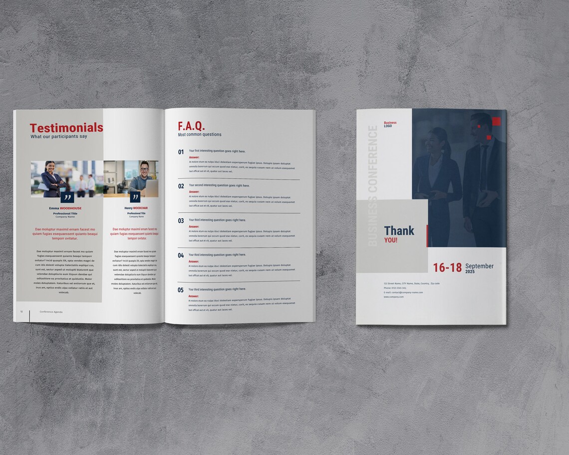 Event Conference Brochure Template, Canva Conference Agenda, Conference ...
