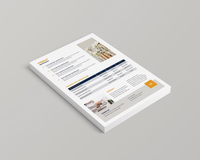 Product Sheet Template Canva, Flyer Product Data Sheet, MS Word ...