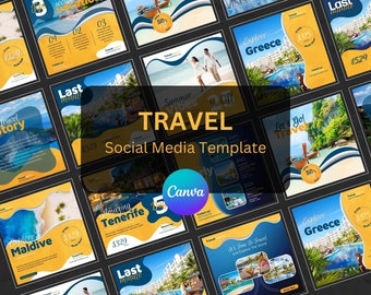 Travel Instagram Templates for Canva Travel Social Media - Etsy