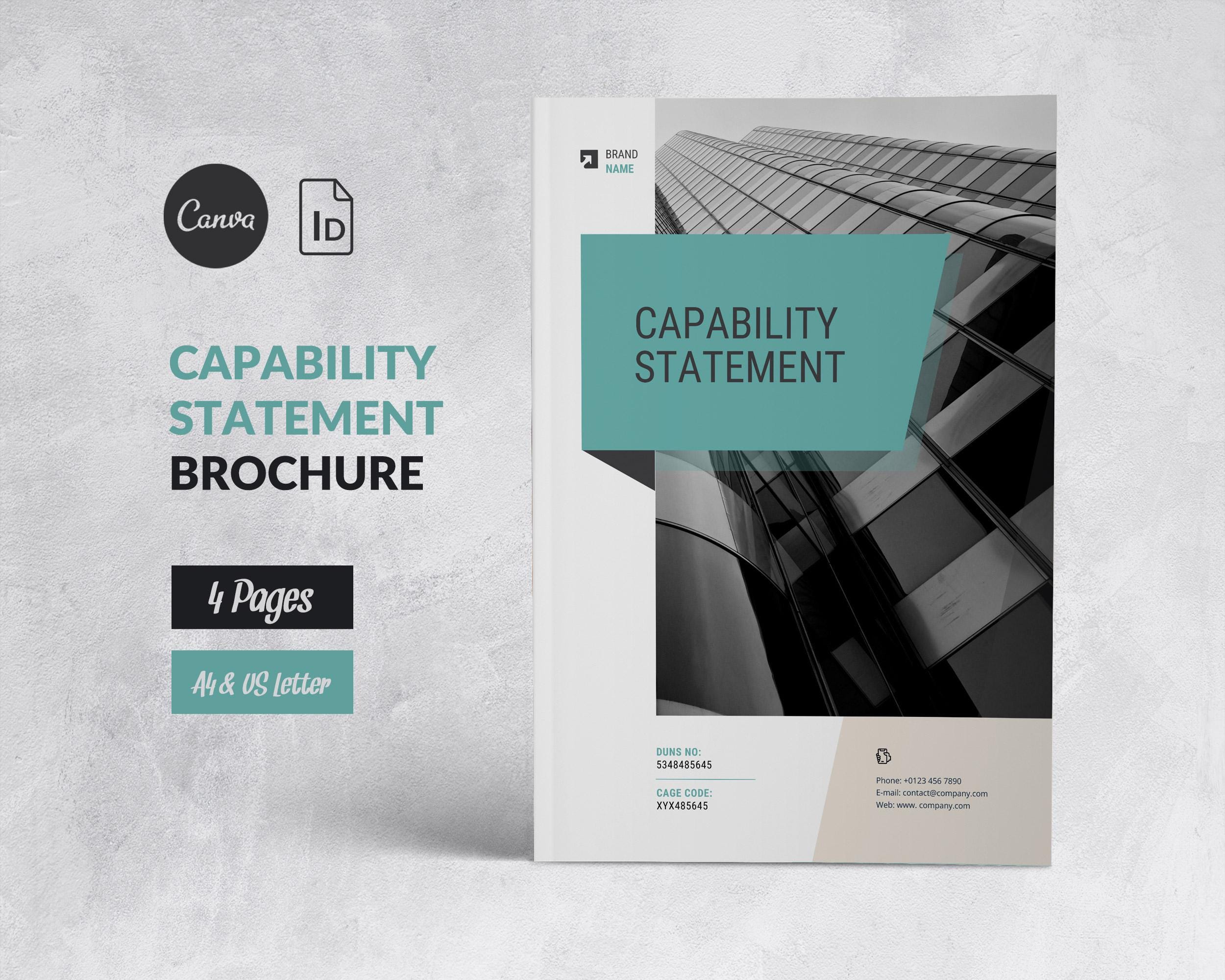 Capability Statement Template Canva Business Brochure Bifold, Business ...