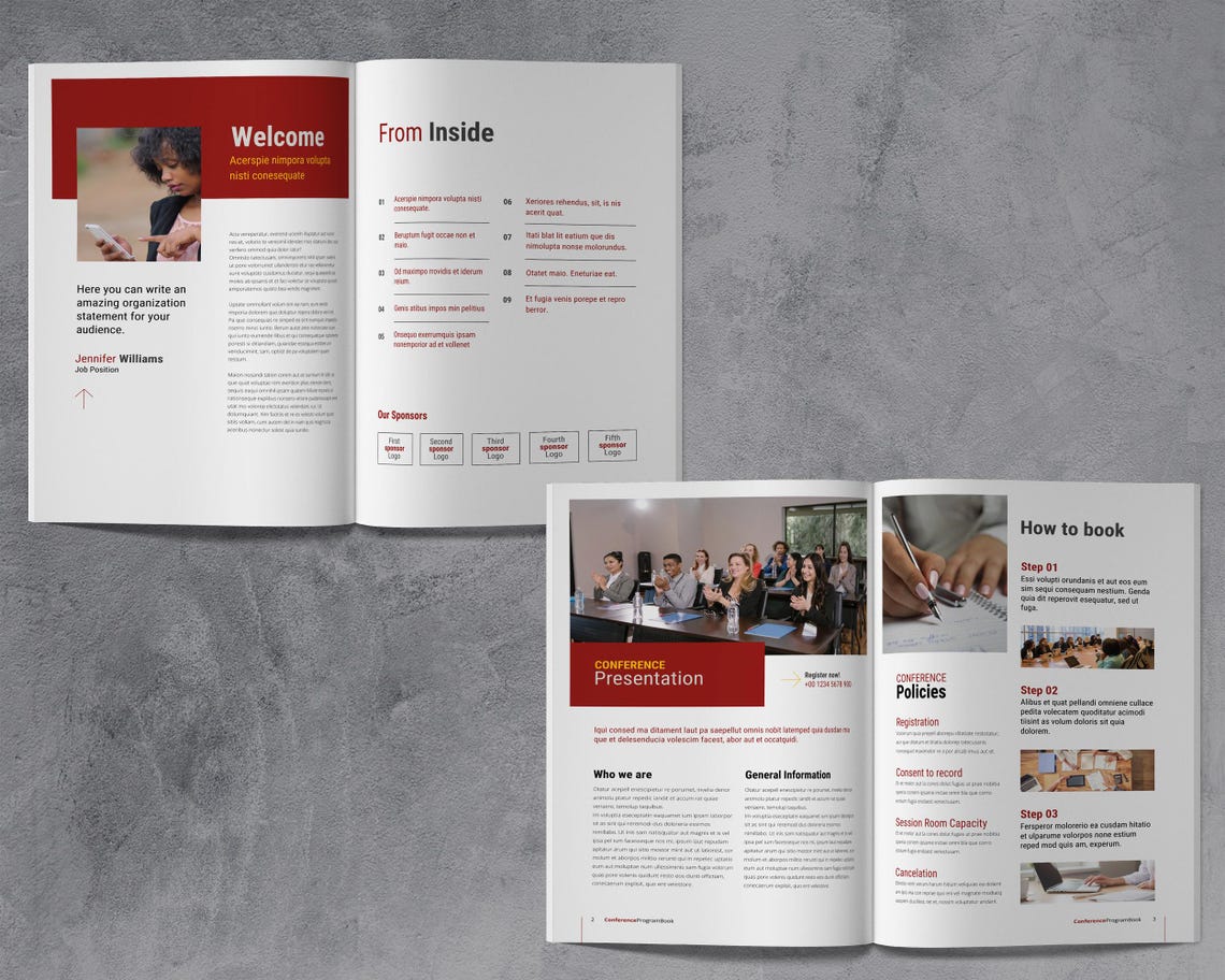 Event Conference Brochure Template, Canva Conference Agenda, Conference ...