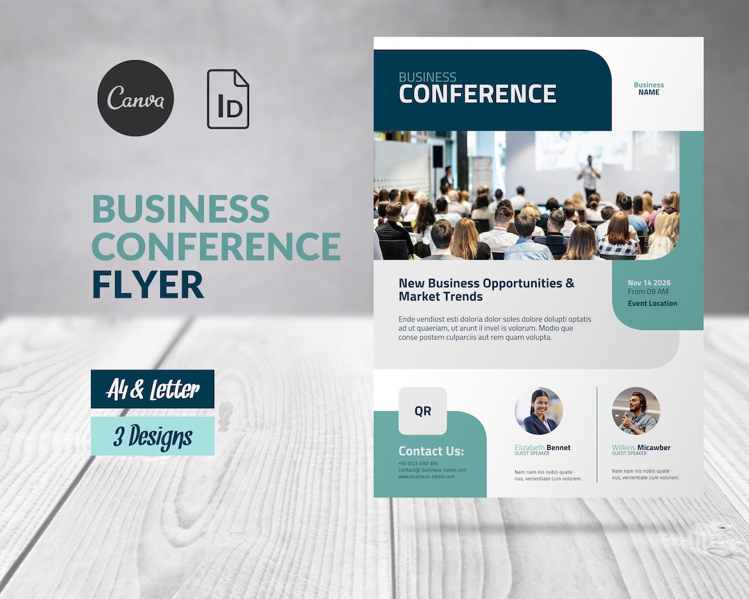 Business Conference Program Flyer Canva Editable, Business Event Flyer ...