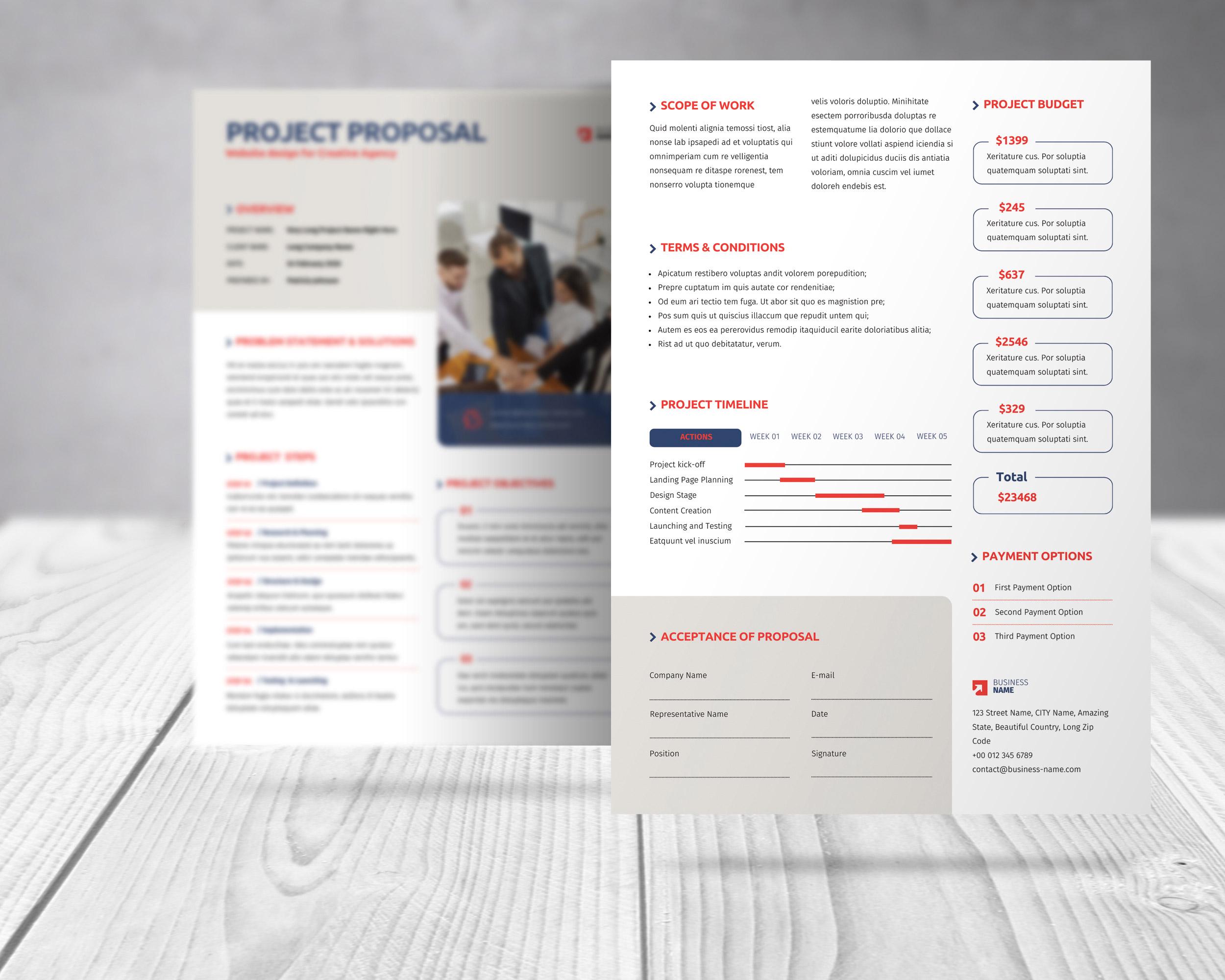 Brief Project Proposal Canva Template, Two-page Word Simple Proposal ...