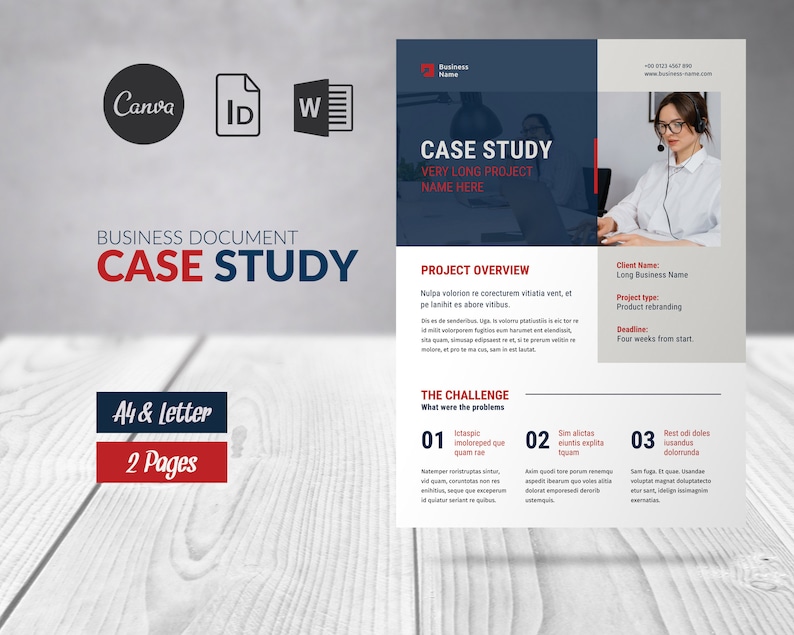 Company Case Study Template Canva, Brochure Template Word Client ...