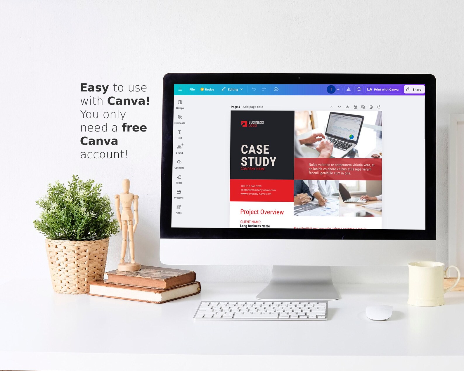 Company Case Study Template Canva, Project Report Brief, Canva Design ...