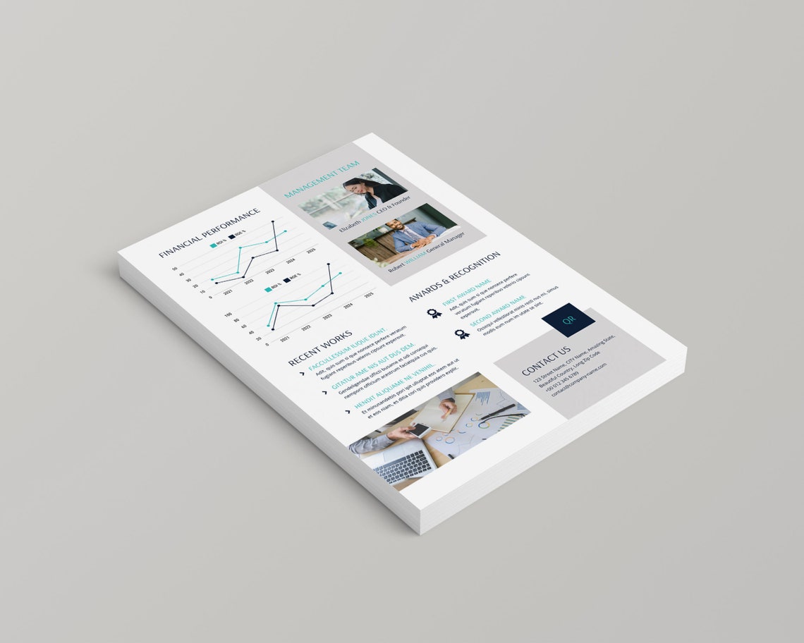 Business Fact Sheet Template Canva, Company Fact Sheet Word Template ...