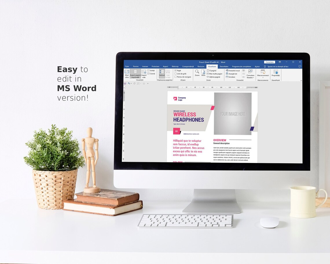 Product Sheet Template Canva Flyer, Word Editable Design Product Data ...