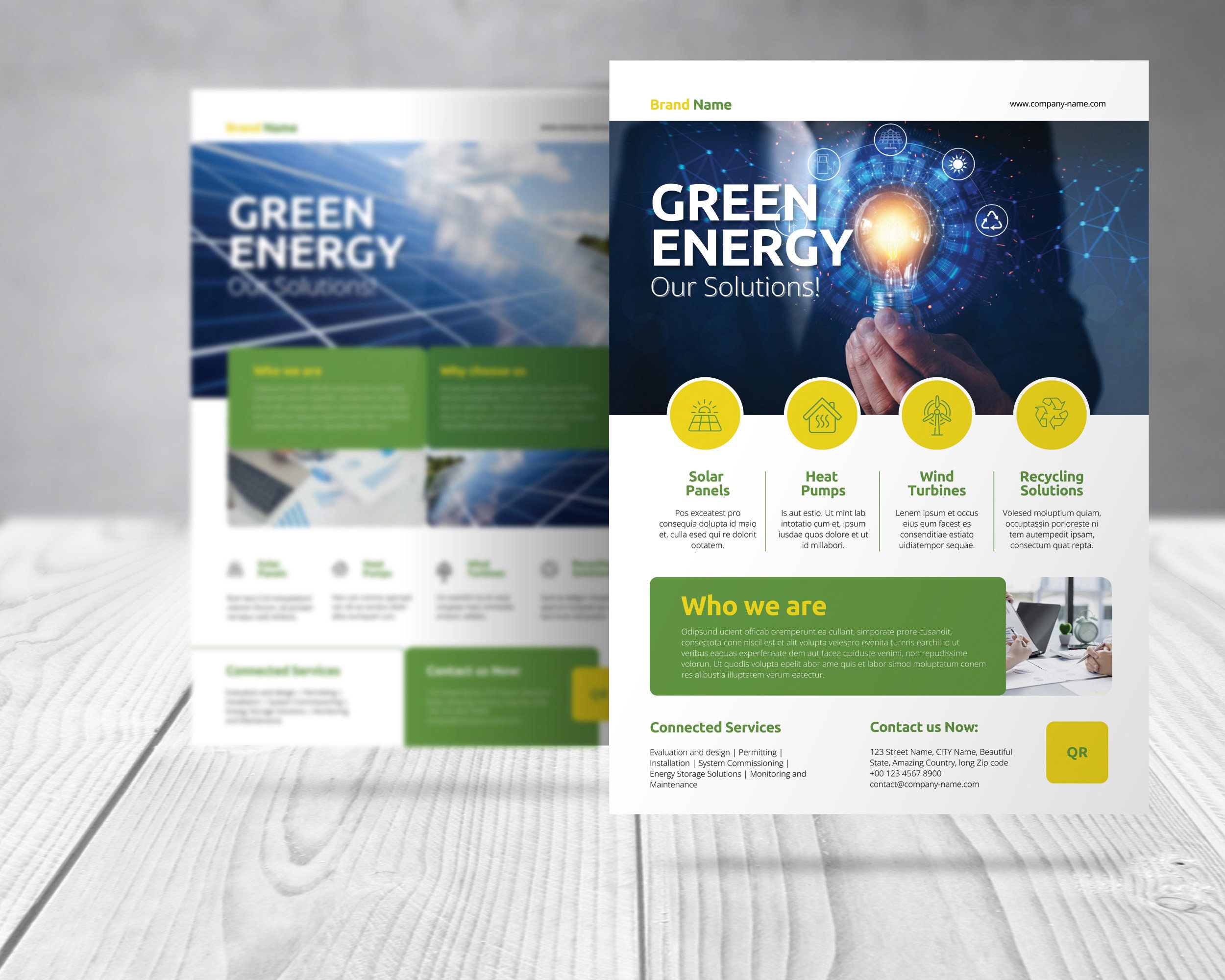 Solar Energy Services Flyer Template Canva, Renewable Energy Business ...