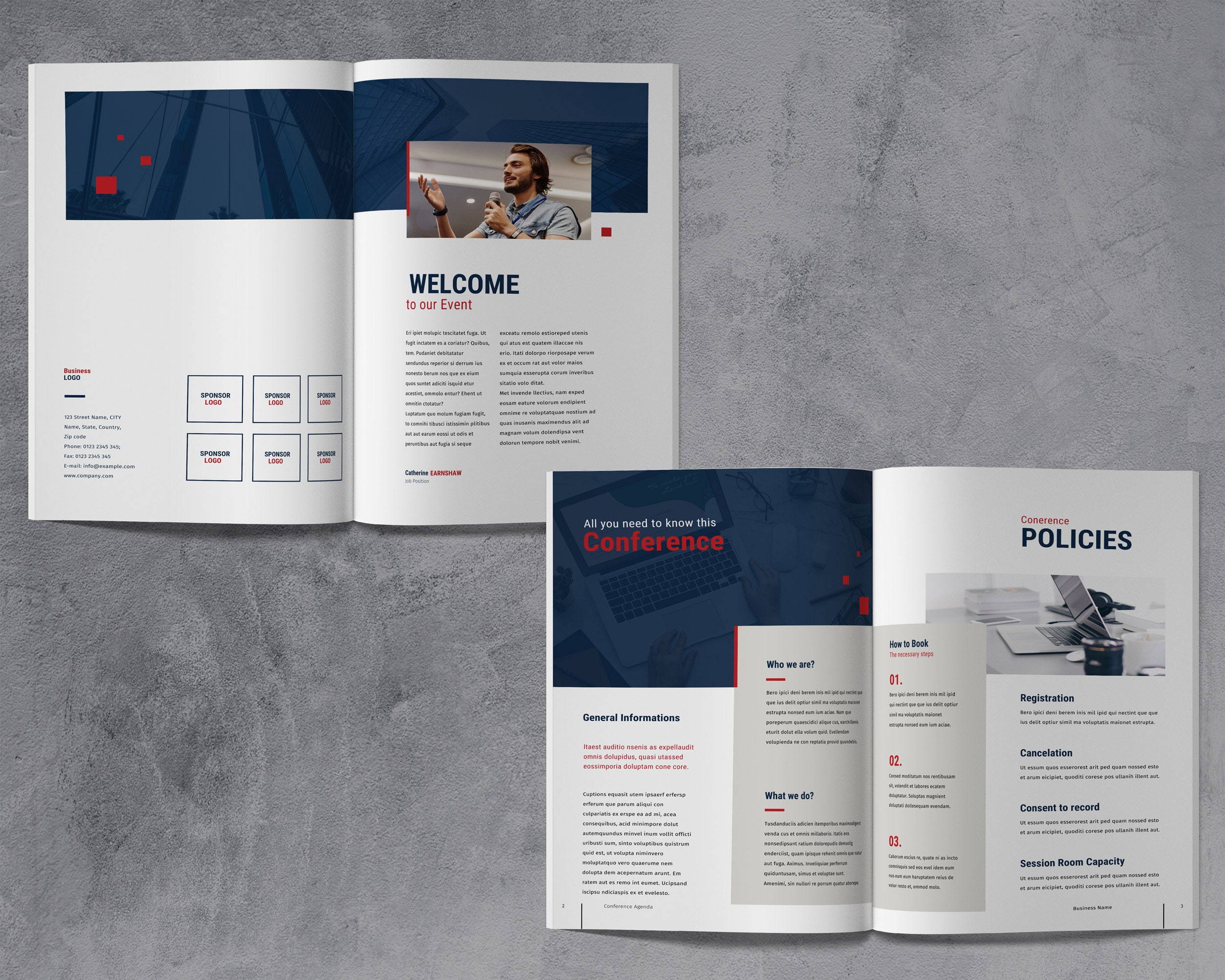 Event Conference Brochure Template, Canva Conference Agenda, Conference ...