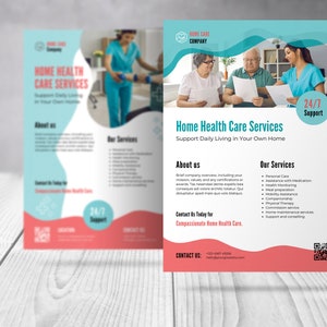 Home Health Care Service Flyer Template Canva Editable, Senior Care ...