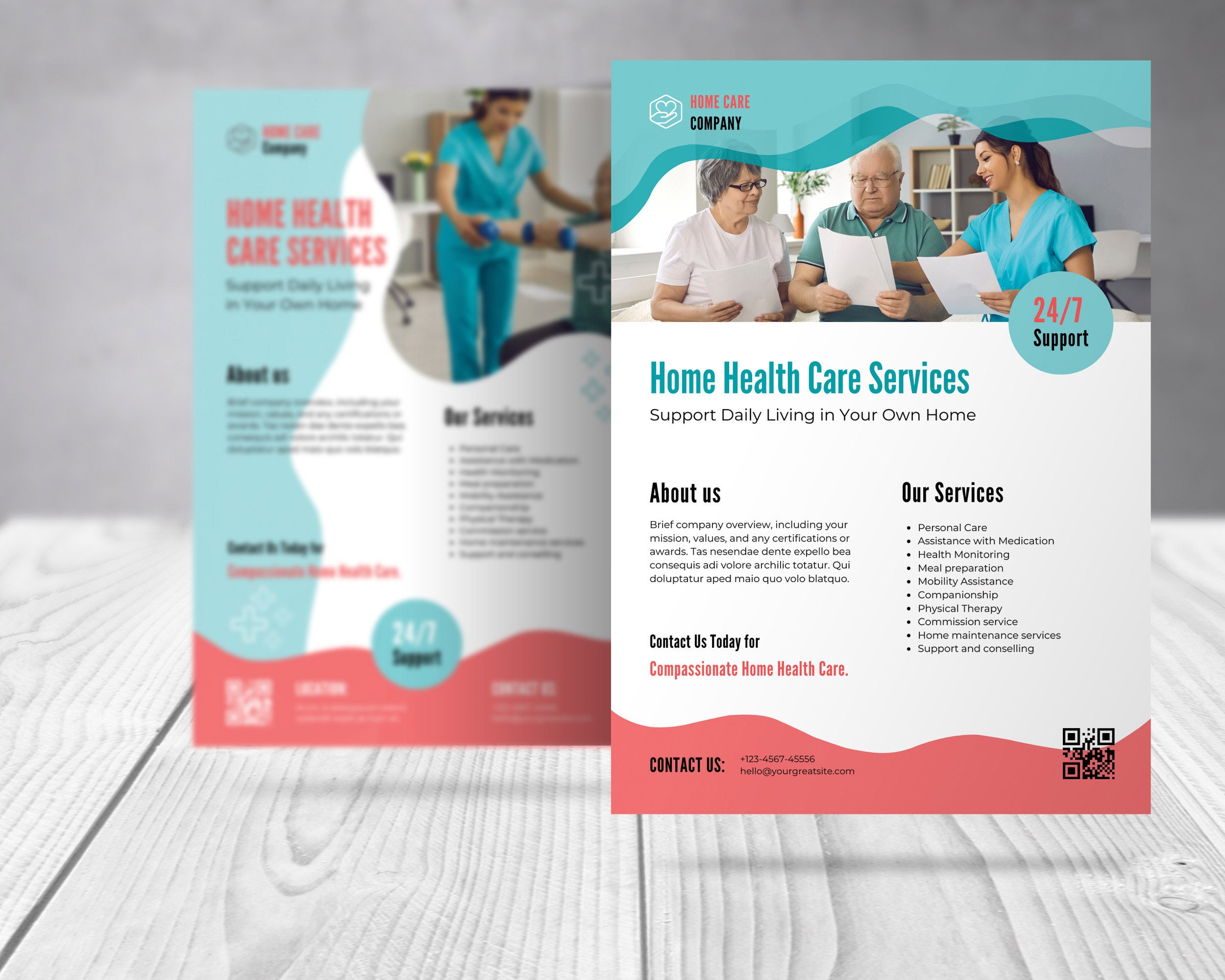 Home Health Care Service Flyer Template Canva Editable, Senior Care ...
