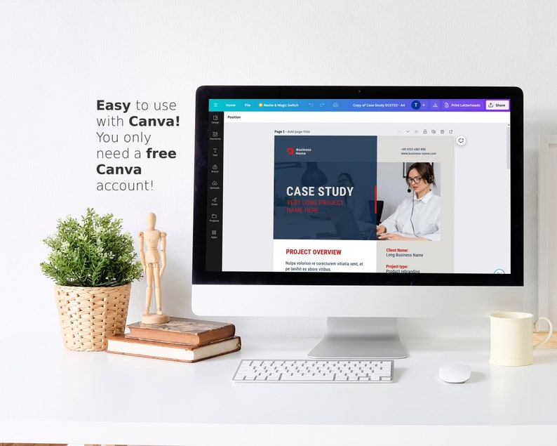 Company Case Study Template Canva, Brochure Template Word Client ...
