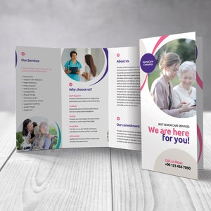 Personal Home Care Flyer Trifold Template Canva, Senior Home Health ...