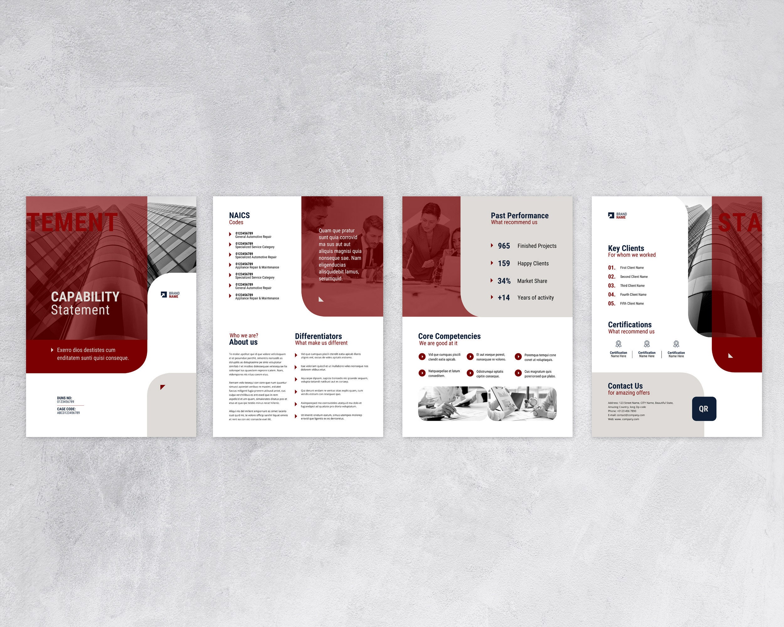 Capability Statement Template Canva Business Brochure Bifold, Business Document Capability ...
